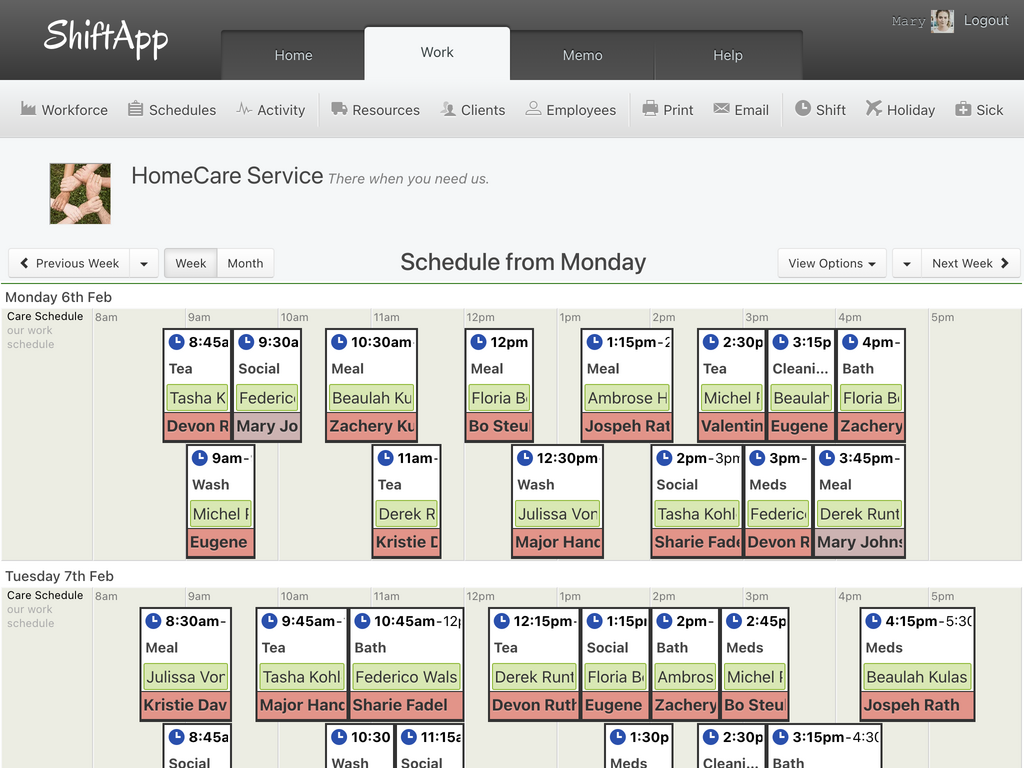 Home Care & Domiciliary Care Shift Schedule Software - ShiftApp