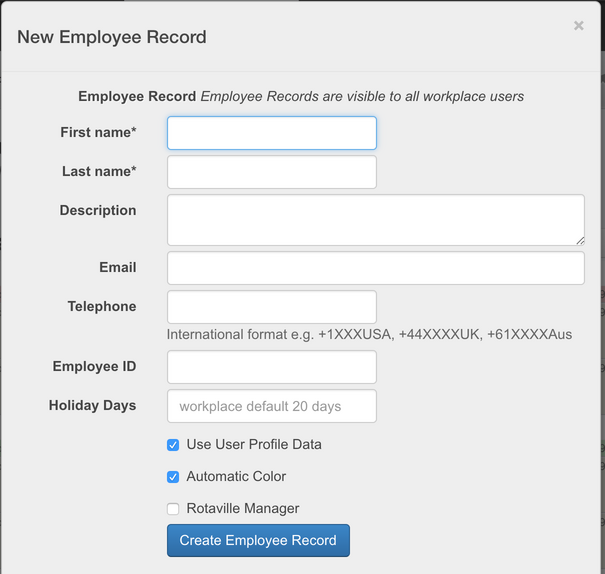 Add New Employee Record — ShiftApp Docs
